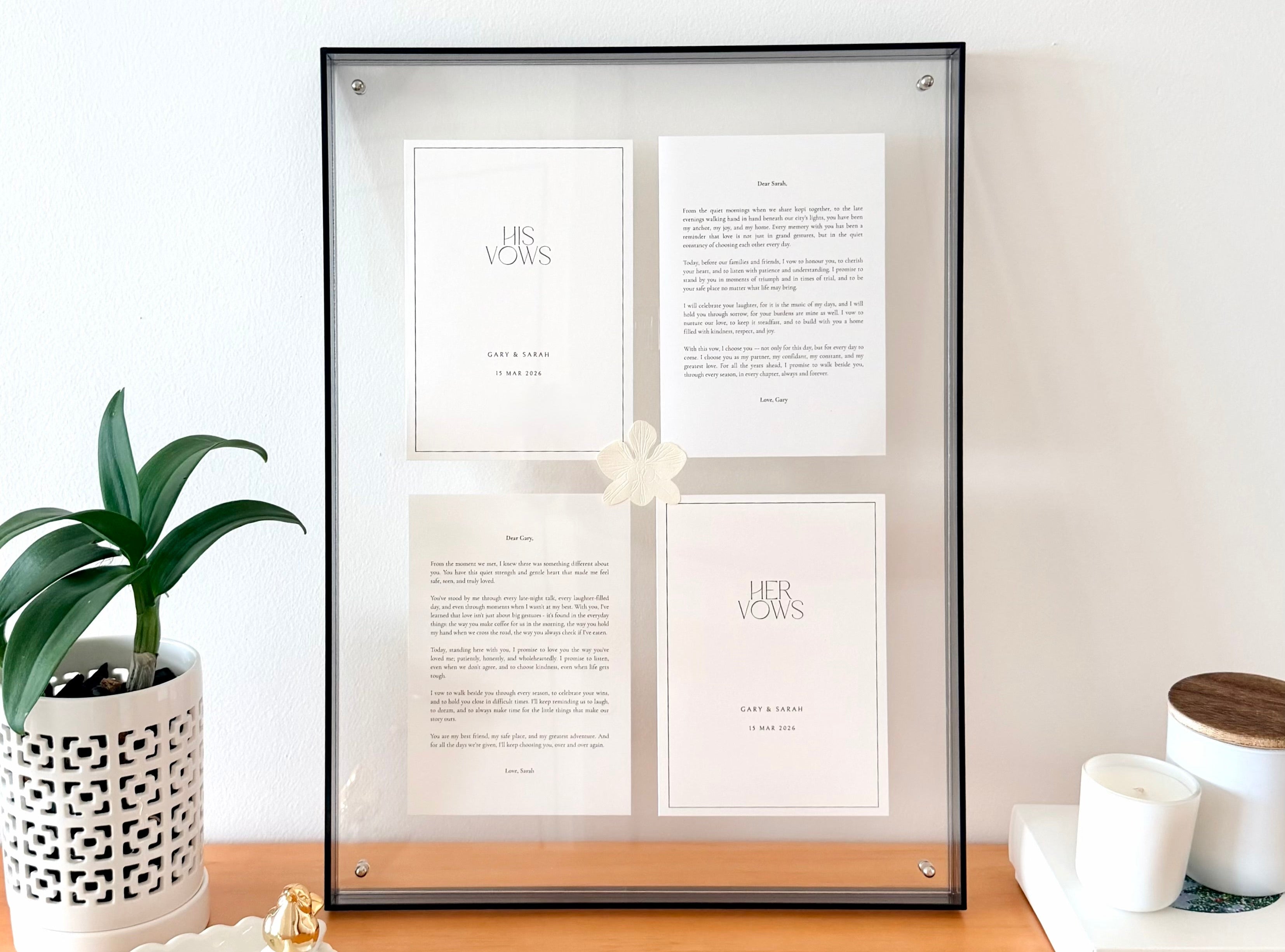 The Signature Gallery Vow Frame – Orchid & Ink